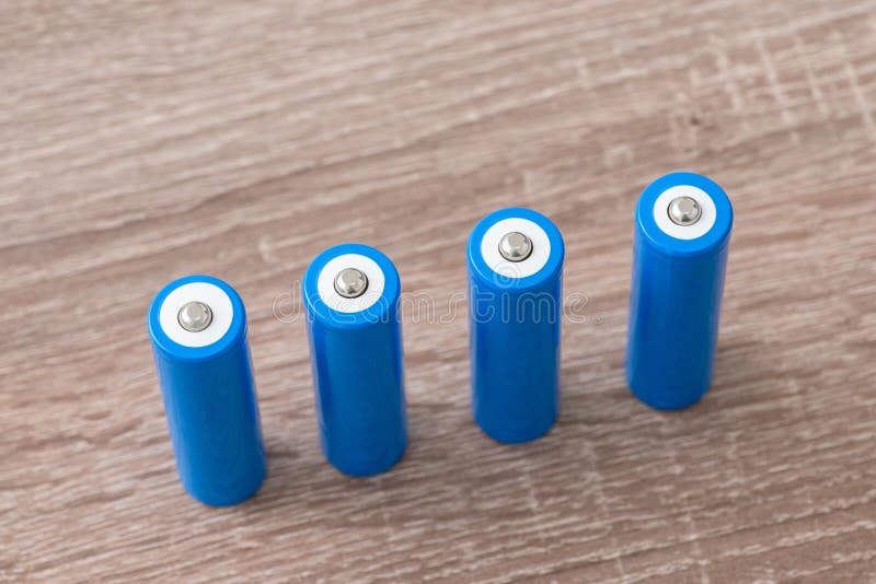 4 Pieces of 18650 Lithium-ion Batteries on the Table Stock Photo ...