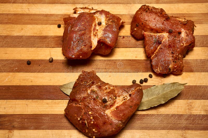 Pieces of Marinated Pork Meat for Barbecue Stock Photo - Image of ...