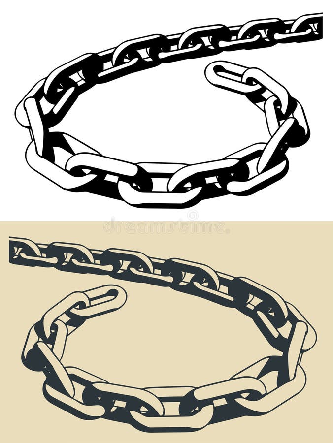 Pieces of Metal Chain Close-up Illustrations Stock Vector ...