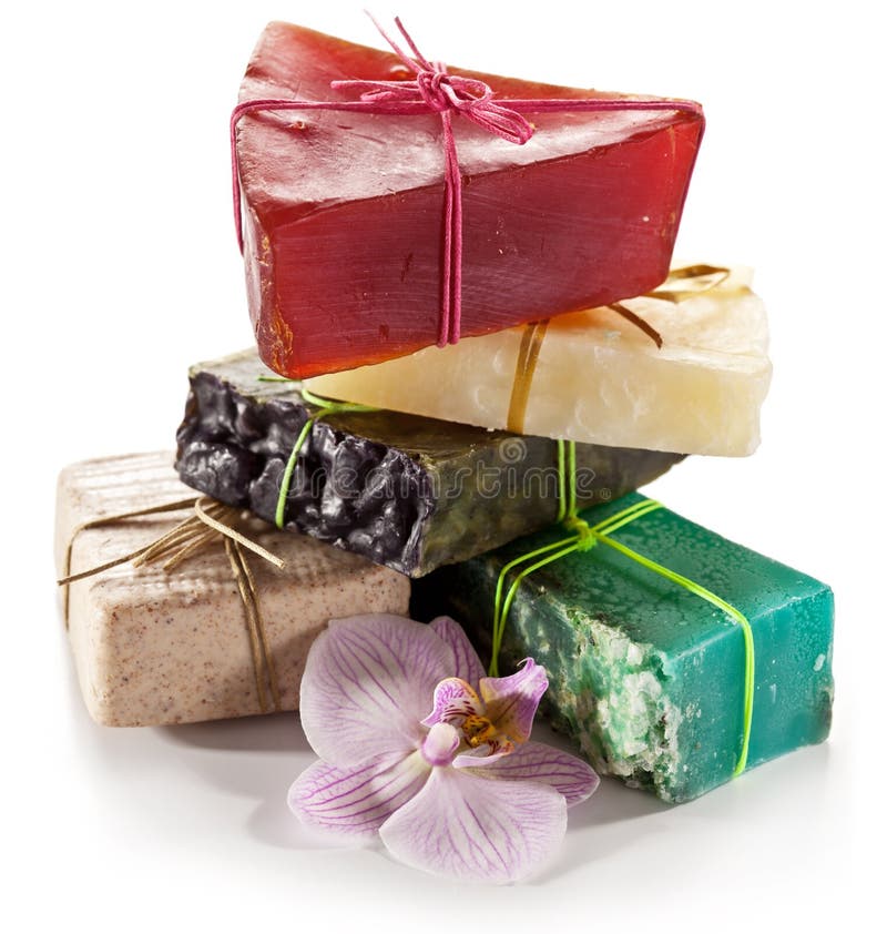 Pieces of natural soap. stock photo. Image of citrus - 19300036