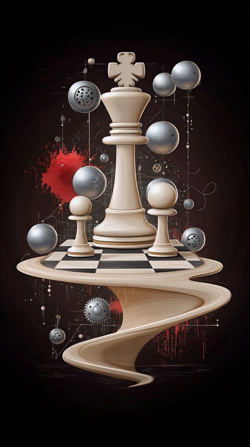 Pieces in orbit. stock illustration. Illustration of lighting - 366887285