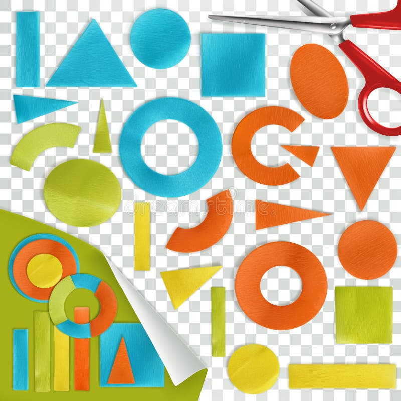 Pieces of Paper, Geometric Shapes Stock Vector - Illustration of ...