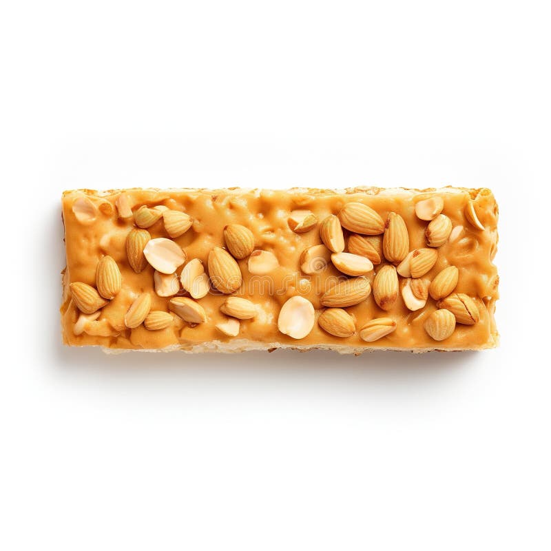 A Pieces of Peanut Bar Top View Isolated on a White Background Stock ...