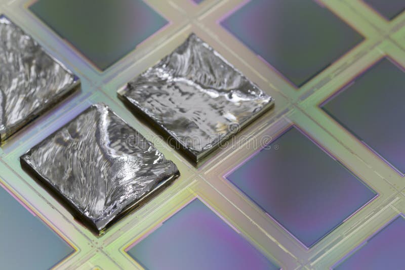 Pieces of Polycrystalline Silicon on Grey Background Stock Photo ...