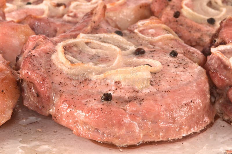 Pieces of pork. stock image. Image of meal, cooking, preparation - 36150593