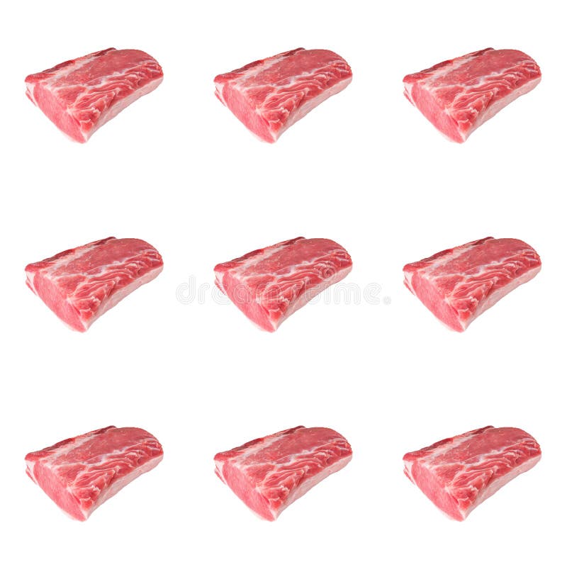 Pieces of Pork Loin or Pork Chop Food Seamless Pattern Stock Image ...