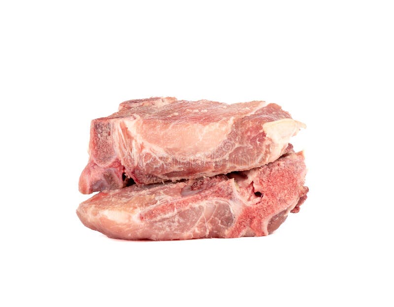 Pieces of Pork Meat on the Bone or Pork Stew Isolated on White ...