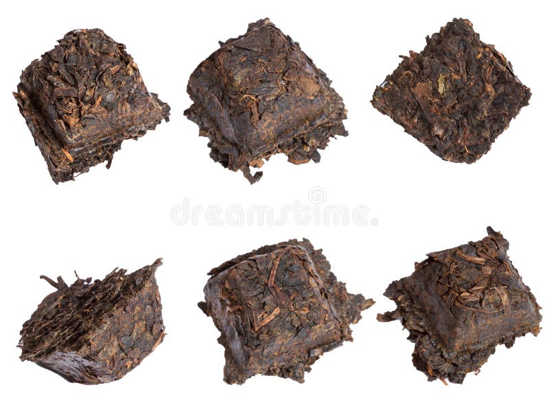 Pieces of Pressed Tea are Isolated on a White Background Stock Photo ...