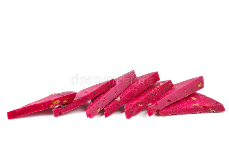 Pieces of Purple Cheese with Basil Stock Photo - Image of color, cheese ...