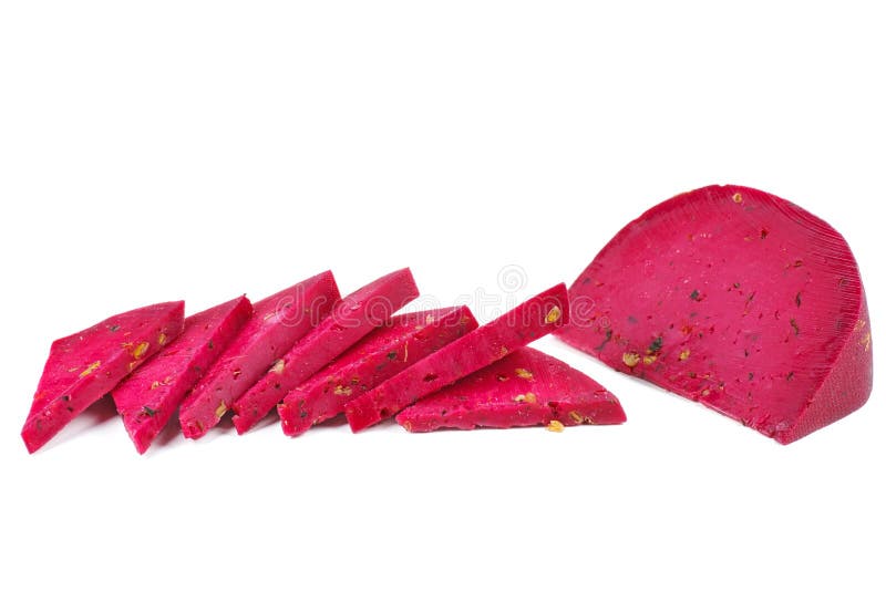 Pieces of Purple Cheese with Basil Stock Photo - Image of product ...