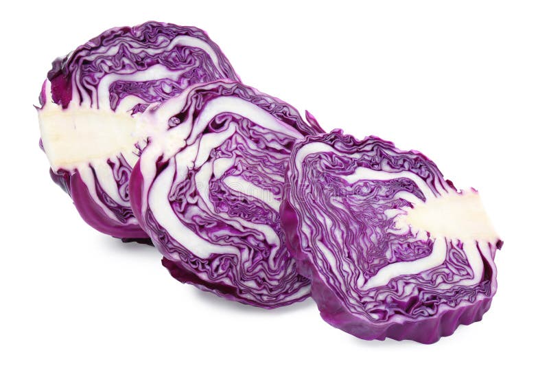 Pieces of Radicchio Fresh Cabbage on White Background Stock Image ...