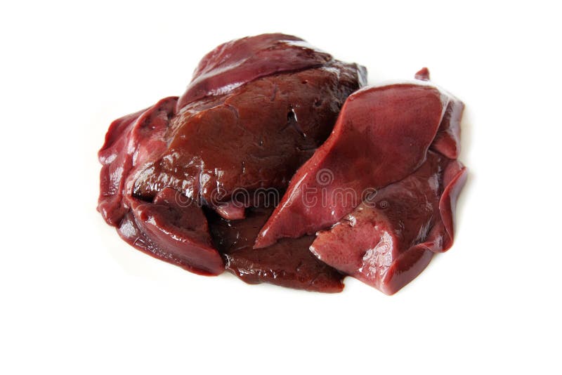Raw liver isolated stock photo. Image of butchery, white - 98936162