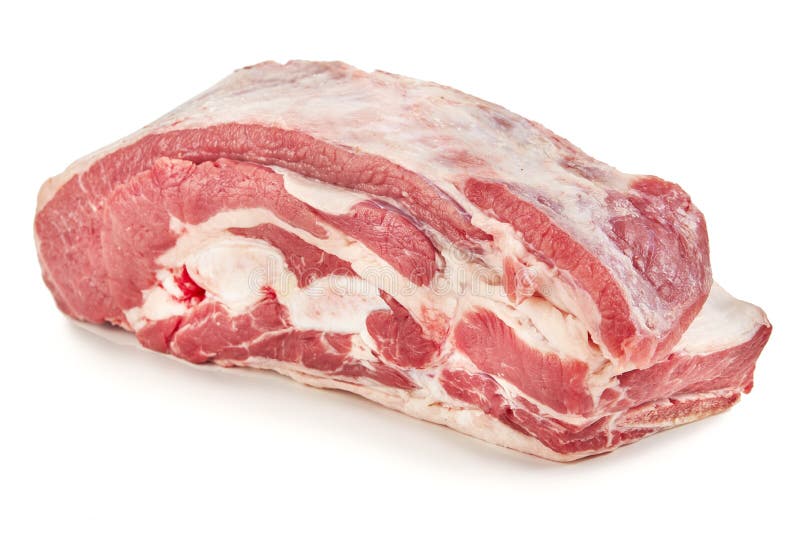 Pieces of Raw Fresh Beef Isolated on White Background Stock Image ...