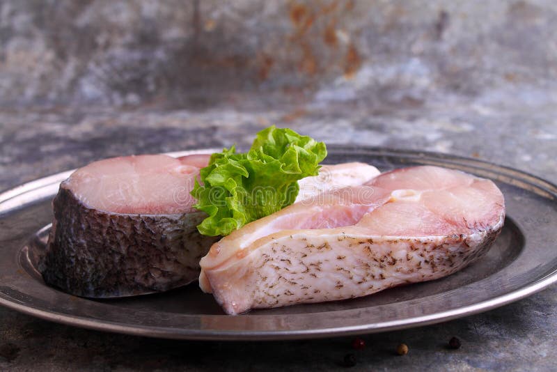 Pieces of raw white fish stock photo. Image of pieces - 67083430