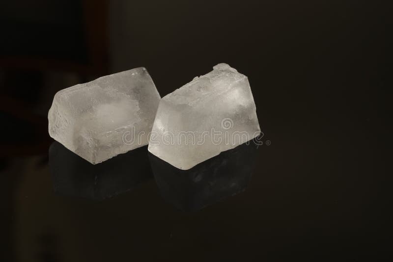 Pieces of Rectangular Ice on a Black Background. Stock Image - Image of ...