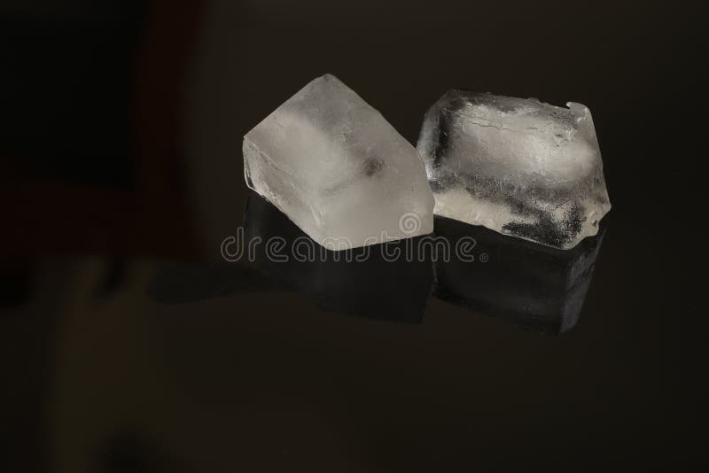 Pieces of Rectangular Ice on a Black Background. Stock Photo - Image of ...