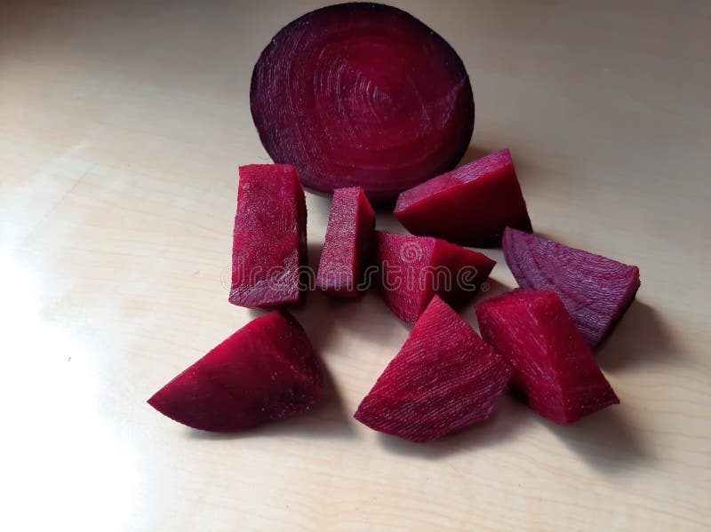 Pieces of Red Beet . Decorate Chopped Beet Pieces Stock Photo - Image ...