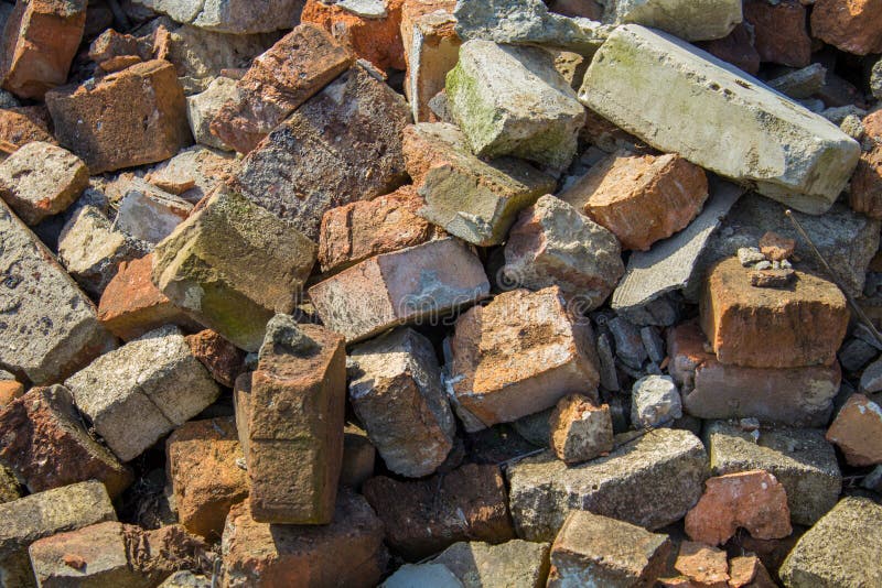 Pieces of Red Brick Close Up. Space for Text Stock Photo - Image of ...