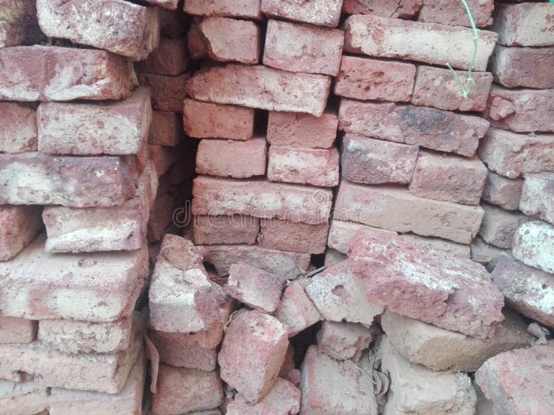 Pieces of red bricks stock image. Image of broken, brick - 192713021
