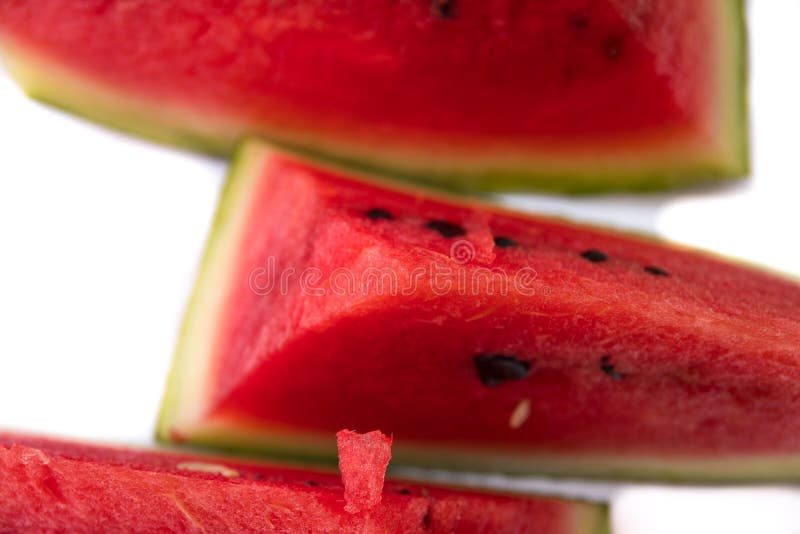 Pieces of Red Juicy Watermelon Sliced with a Knife Stock Photo - Image ...