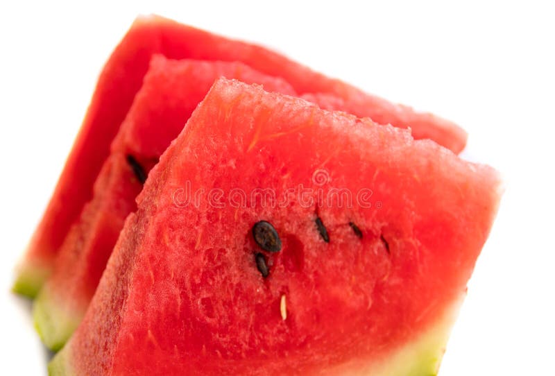 Pieces of Red Juicy Watermelon Sliced with a Knife Stock Image - Image ...