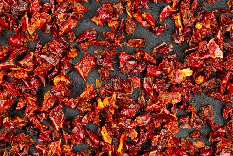 Pieces red pepper stock photo. Image of detail, flavouring - 164066350