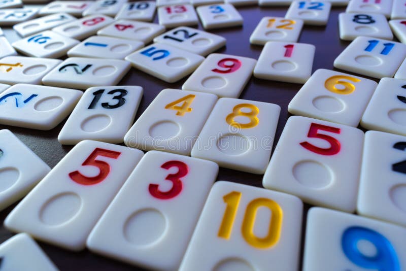 Pieces of Rummy Placed in Order on the Table Stock Photo - Image of ...