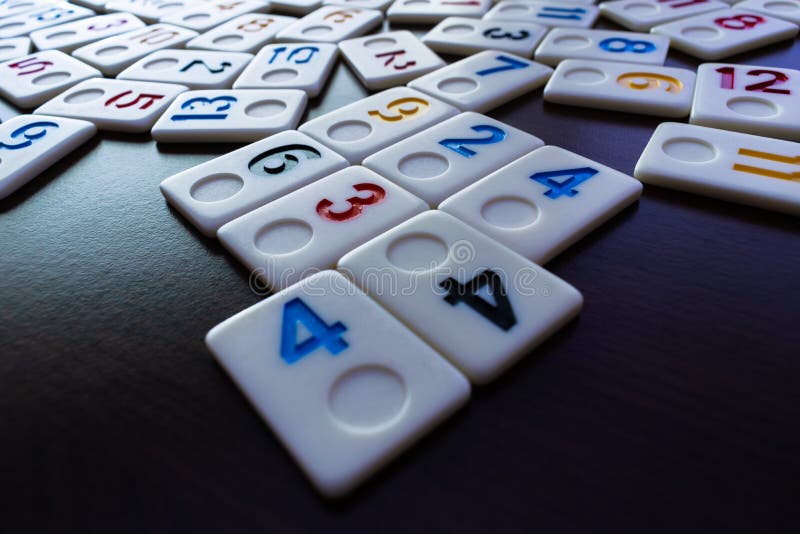 Pieces of Rummy Placed in Order on the Table Stock Image - Image of ...