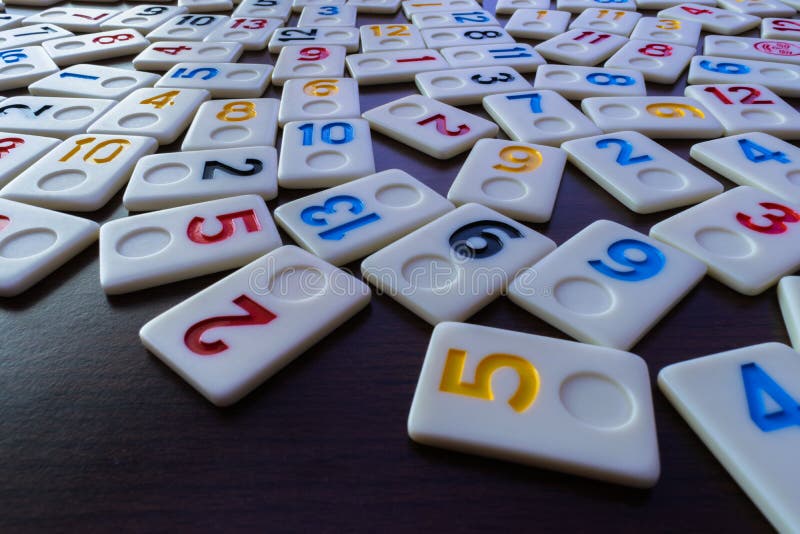 Pieces of Rummy Placed in Order on the Table Stock Image - Image of ...