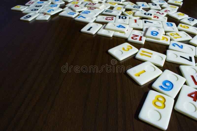 Pieces of Rummy Placed in Order on the Table Stock Image - Image of ...