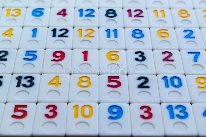 Pieces of Rummy Placed in Order on the Table Stock Image - Image of ...