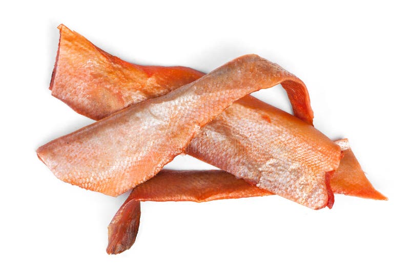 Pieces of Salmon Dried Fish Stock Image - Image of product, orange ...