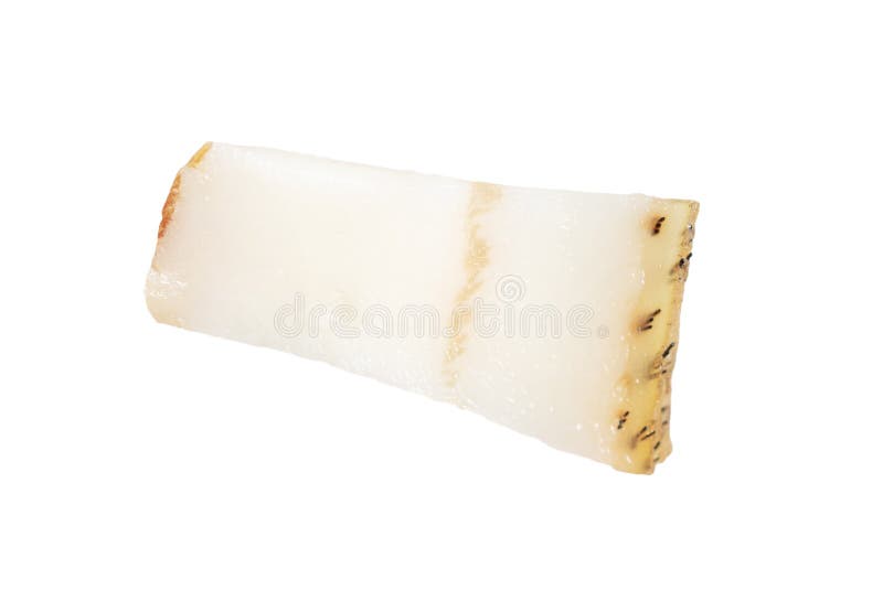 Pieces of Salted Pork Fat Isolated on White Background. Stock Photo ...