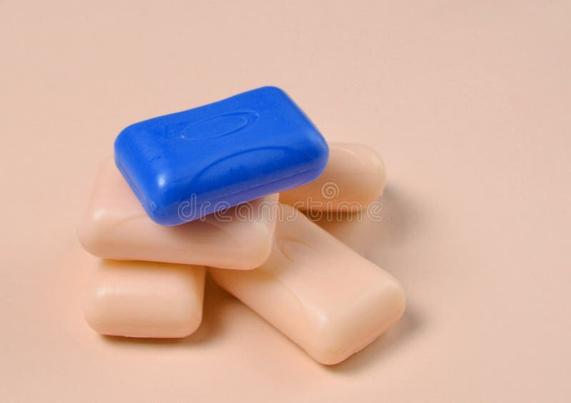 Pieces of Soap Close-up on a Pink Pastel Background. Stock Photo ...