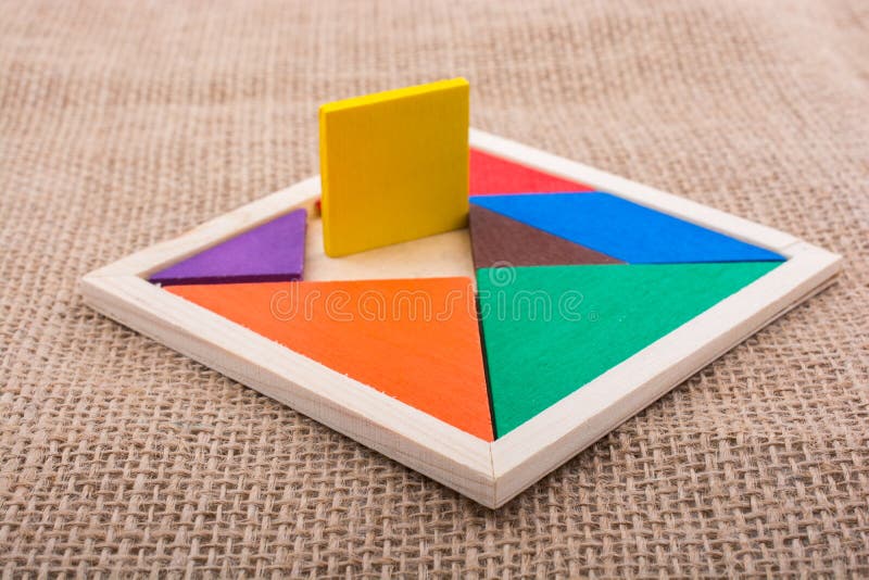 Pieces of a Square Tangram Puzzle Stock Image - Image of tangram ...