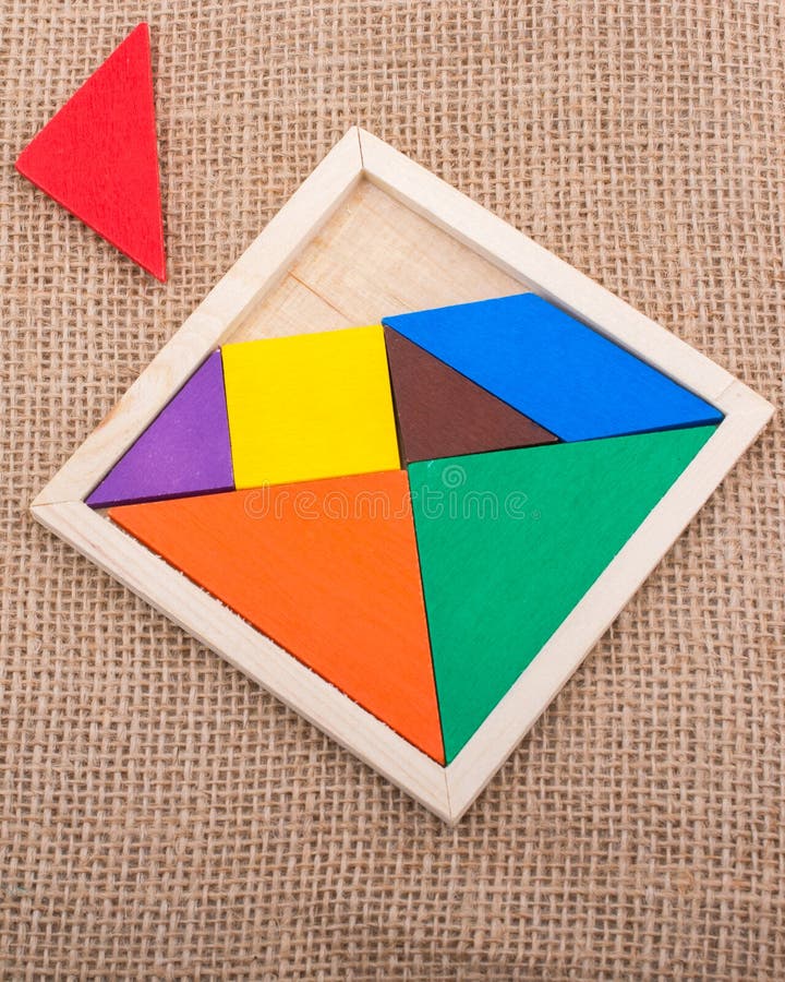 Pieces of a Square Tangram Puzzle Stock Photo - Image of learning ...