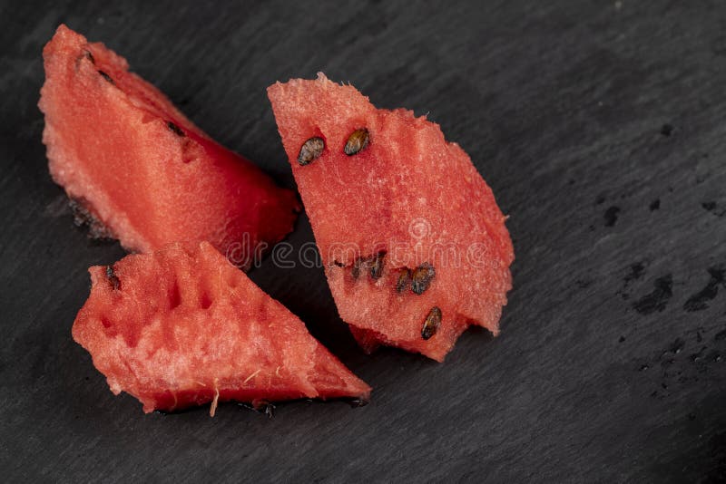 Pieces of Sweet Freshly Squeezed Red Watermelon Stock Image - Image of ...