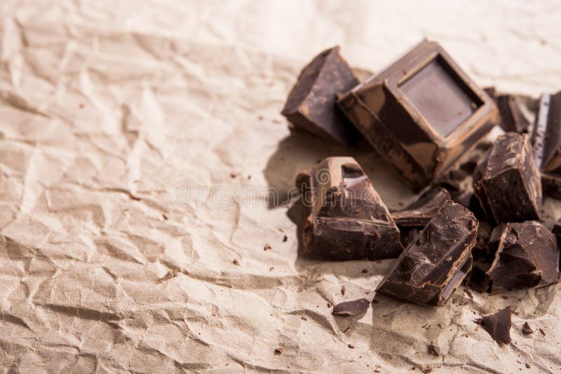 Pieces of Tasty Black Chocolate Stock Image - Image of delicious, food ...
