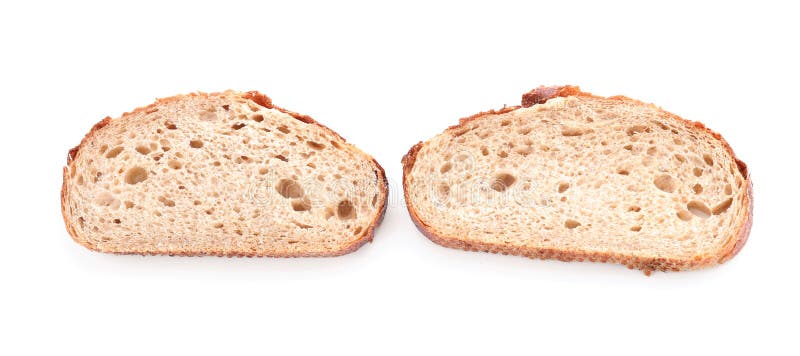Pieces of Tasty Fresh Bread on White Background Stock Image - Image of ...