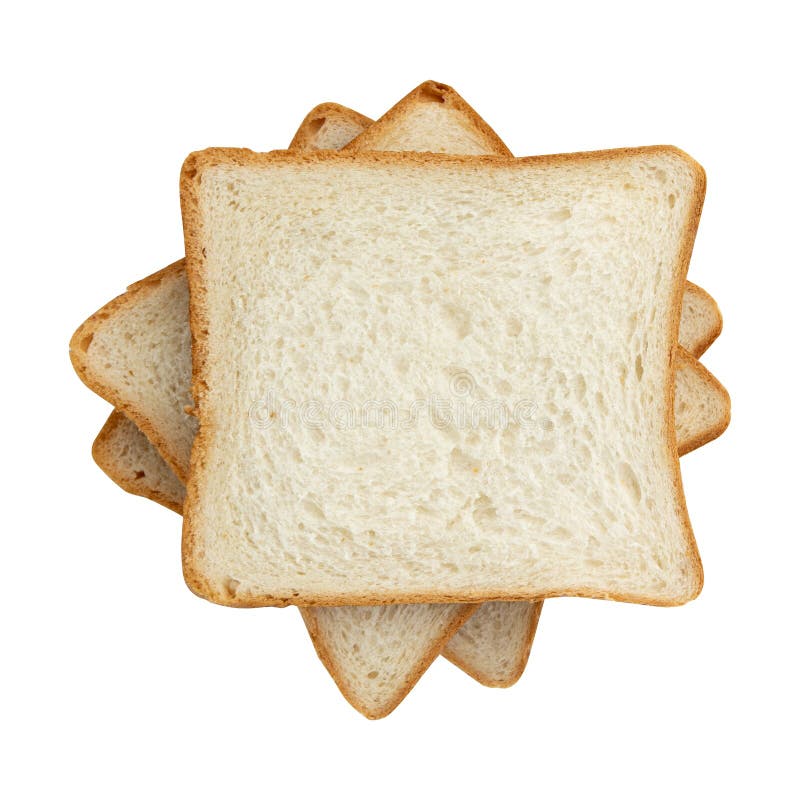 Pieces of Toasted Bread Isolated on White Background Stock Image ...