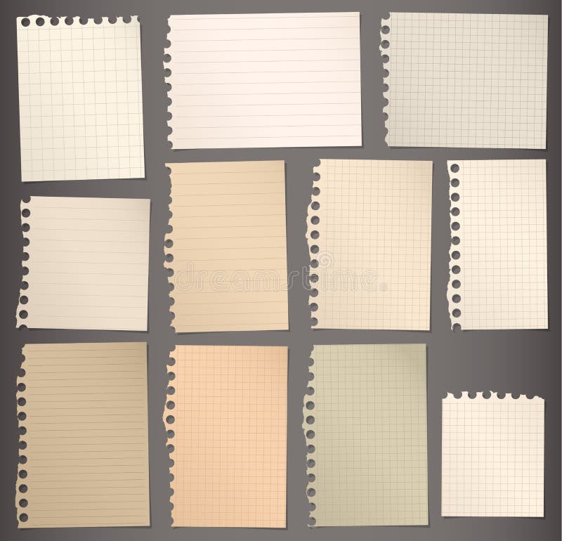 Pieces Torn Brown Lined Squared Note Paper Stock Illustrations – 20 ...