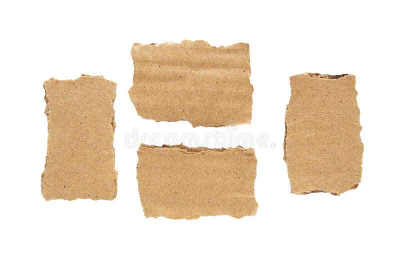 Pieces of Torn Cardboard Isolated on White Background Stock Image ...