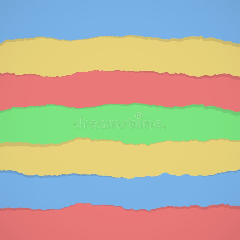 Pieces Of Torn Colorful Blank Paper Are Stuck Stock Vector ...