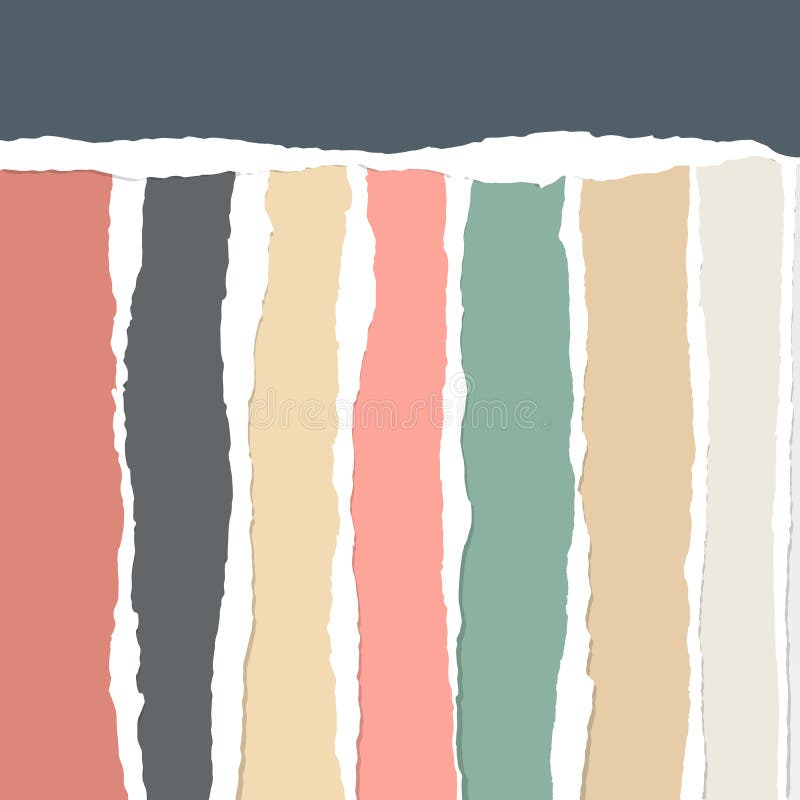 Pieces of Torn Colorful Blank Vertical and Horizontal Paper Sheets are ...