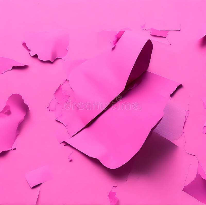 Pieces of Torn Pink Paper As a Background Texture Composition with Copy ...