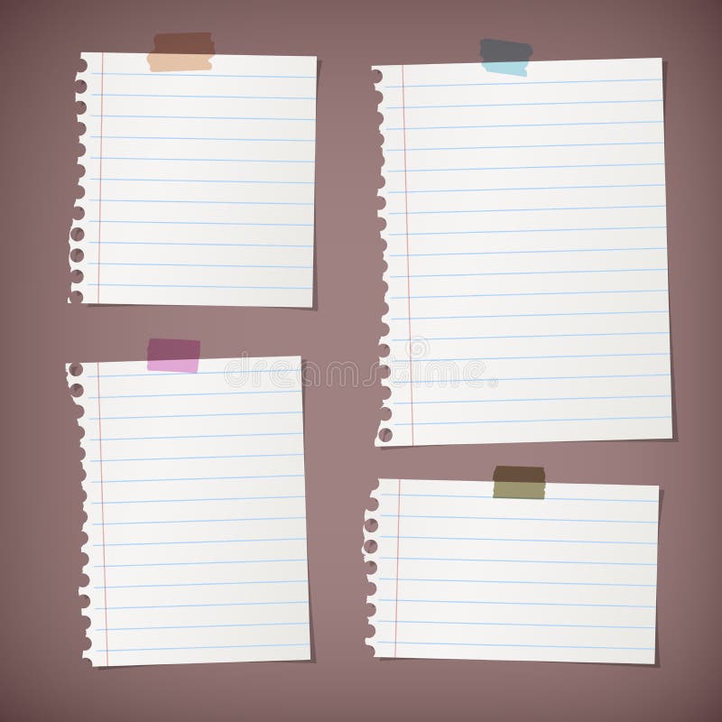 Pieces Brown Lined Grid Note Paper Stock Illustrations – 5 Pieces Brown ...