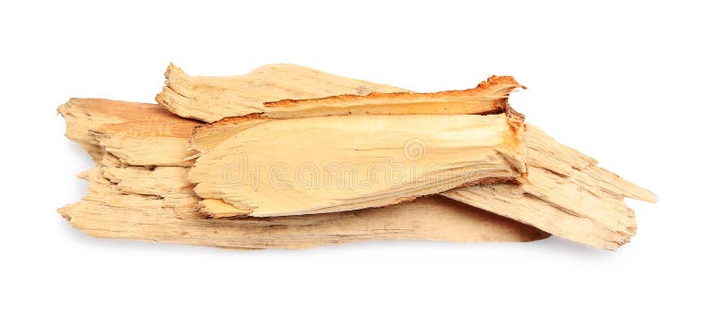 Pieces of Tree Bark Isolated on White Stock Image - Image of brown ...