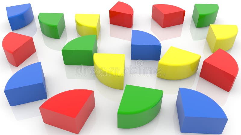 Pieces in Various Colors on White Stock Illustration - Illustration of ...