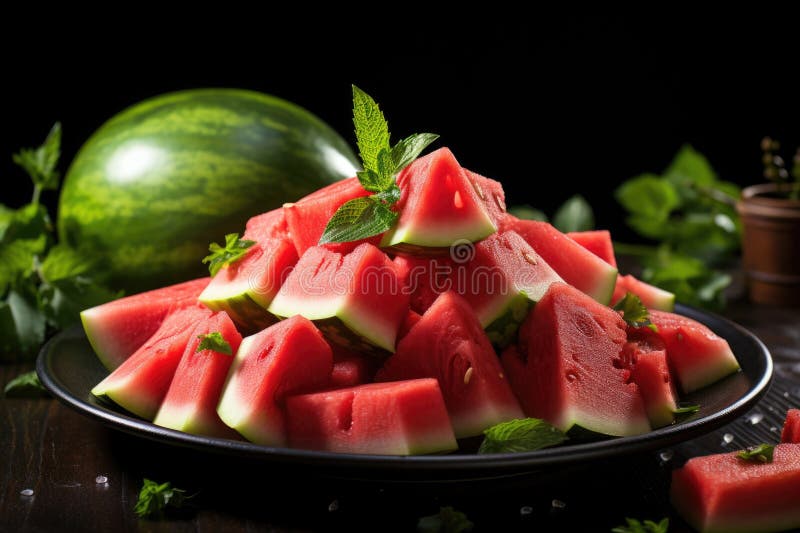 Pieces of Watermelon i stock illustration. Illustration of watermelon ...