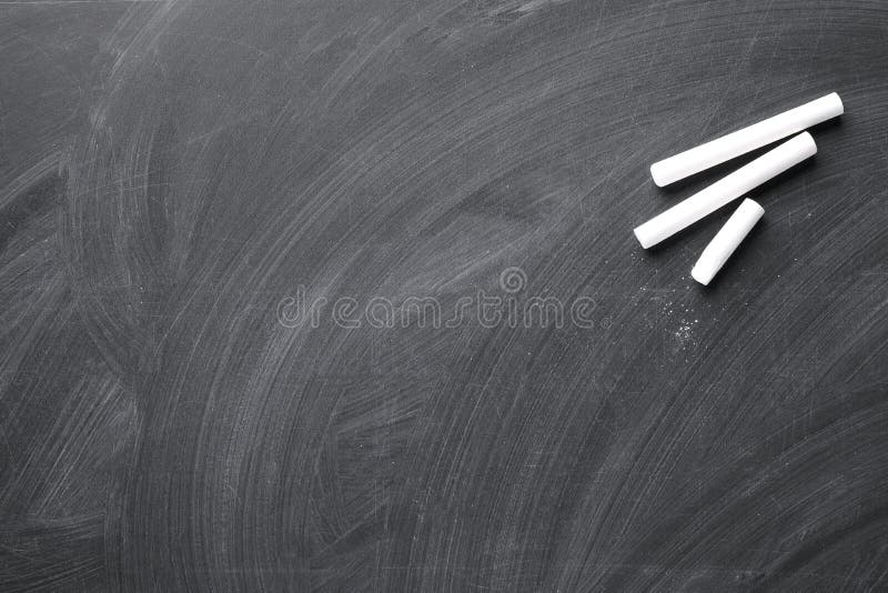 Pieces of White Chalk on Blackboard. Space for Text Stock Photo - Image ...